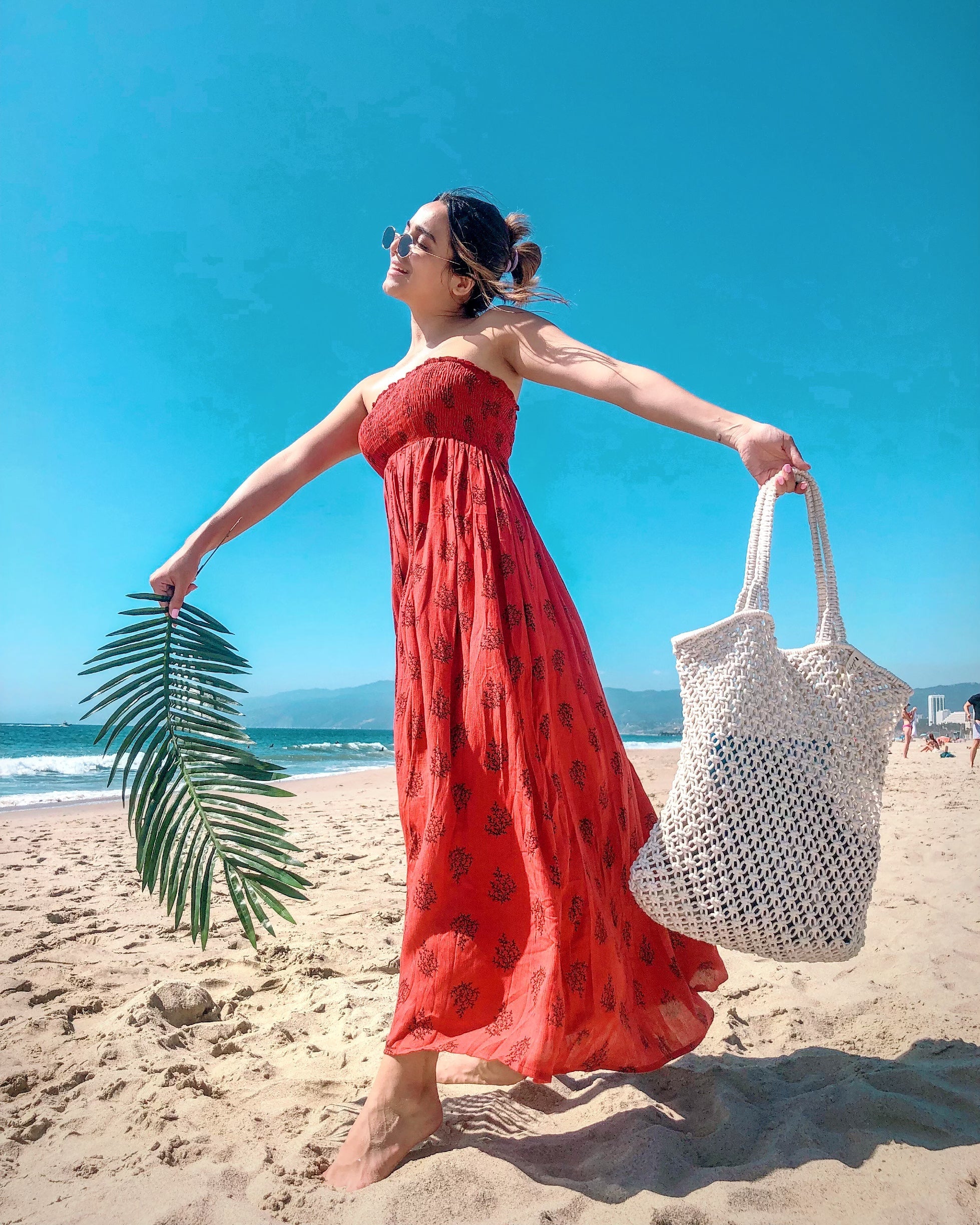 Floral Orange Tube Dress